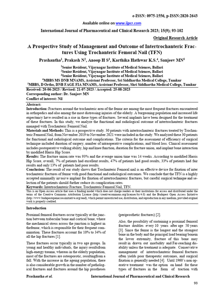 IJPCR,Vol15,Issue9,Article17 | PDF | Hip | Clinical Medicine