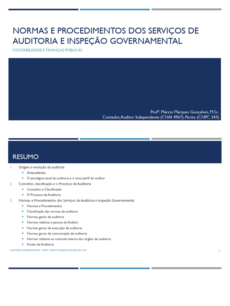 Aula 1 - Normas Procedimentos dos Serviços de Auditoria e de Inspeção ...