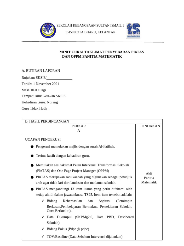 Minit Curai Taklimat Pintas Dan Oppm | PDF