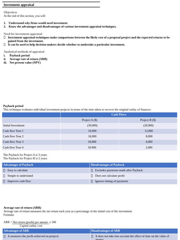 9 - Investment Appraisal | PDF | Net Present Value | Capital Budgeting