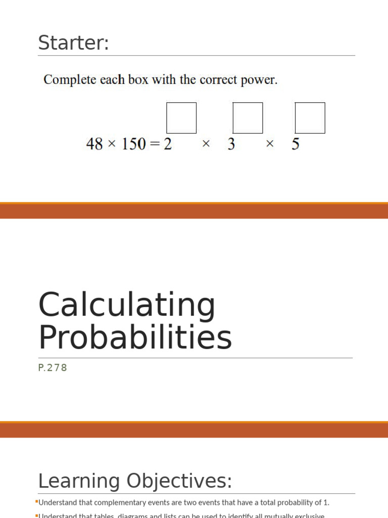 13.1 Calculating Probabilities | PDF | Probability | Orange (Fruit)