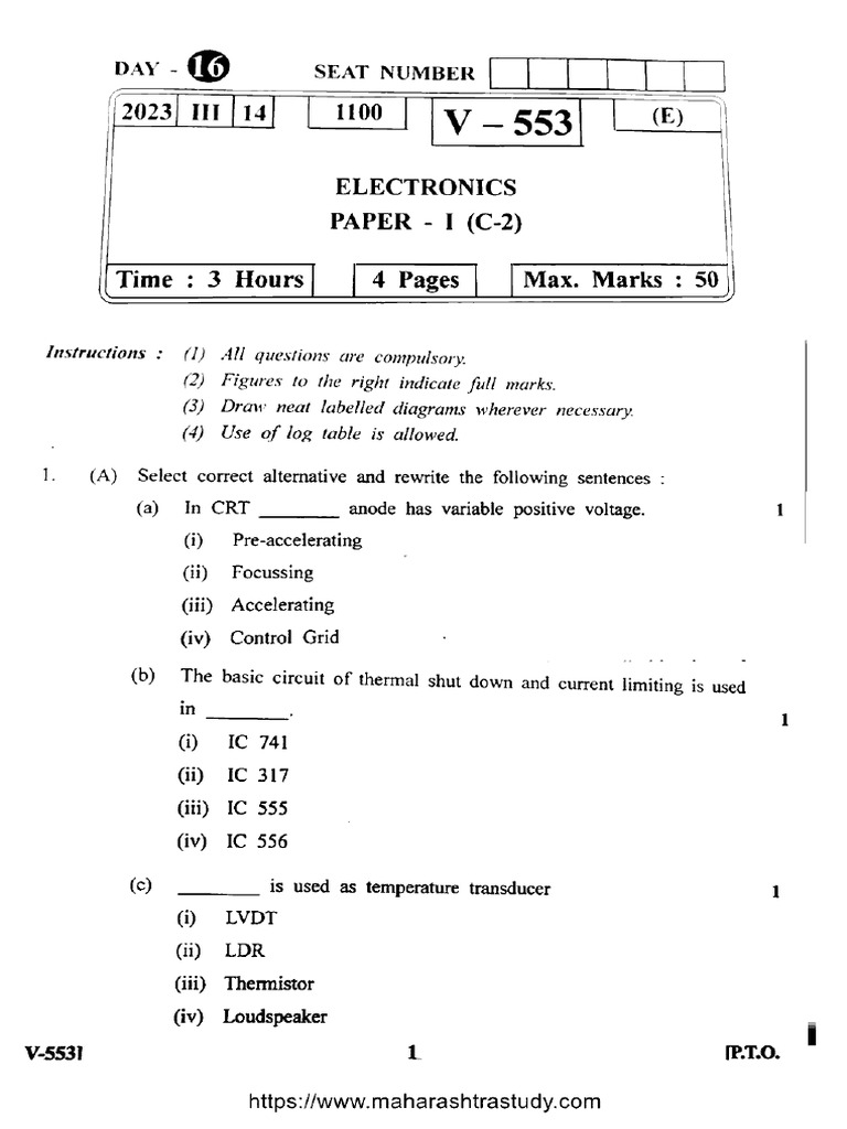 Electronics p1 2023 | PDF