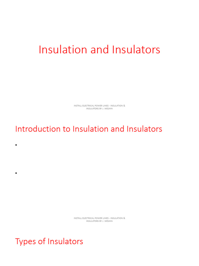 Insulation and Insulators | PDF | Insulator (Electricity) | Electric Power Transmission