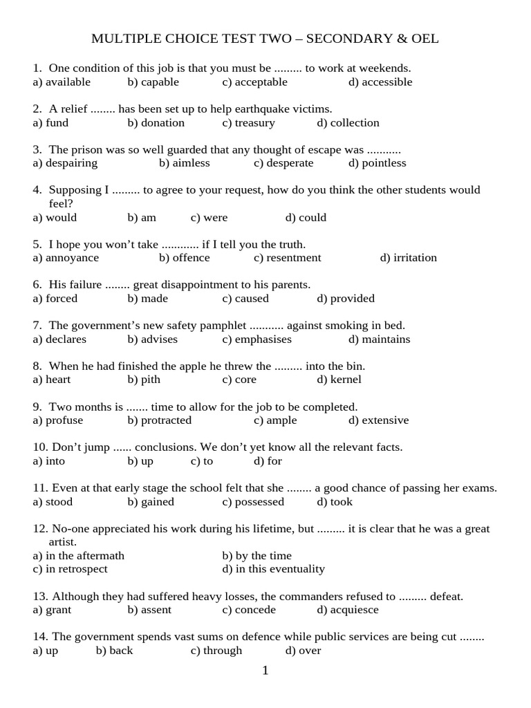 Multiple Choice Test 2 - 2014 - 2015 | PDF | Breathing