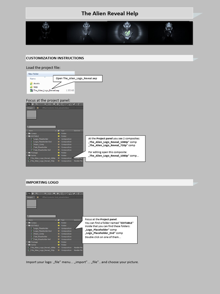 Alien Logo Reveal Guide | PDF | Computing | Software
