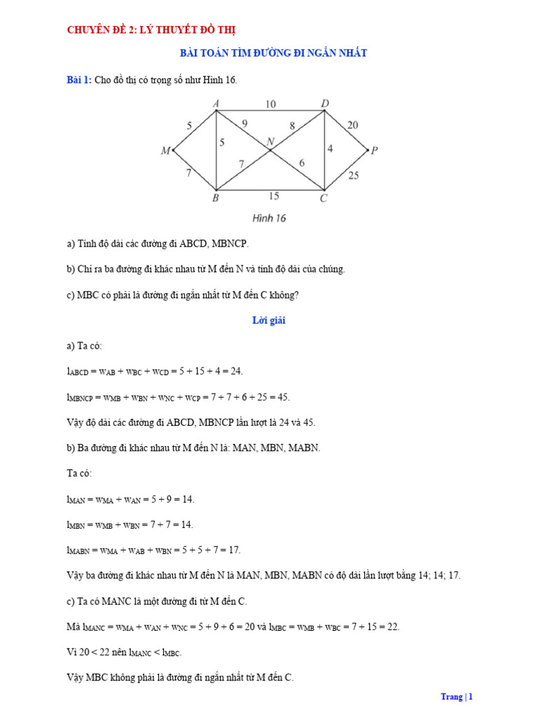 BAI TOAN TIM DUONG DI NGAN NHAT 6545d | PDF