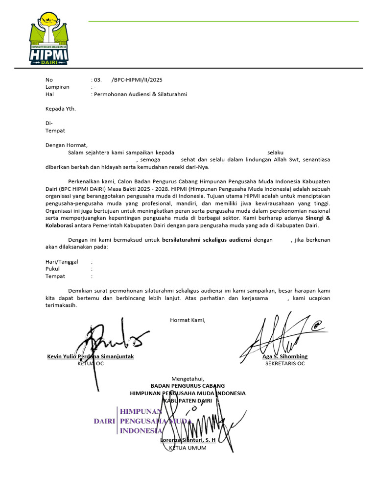 Format Surat Permohonan Audiensi Pdf