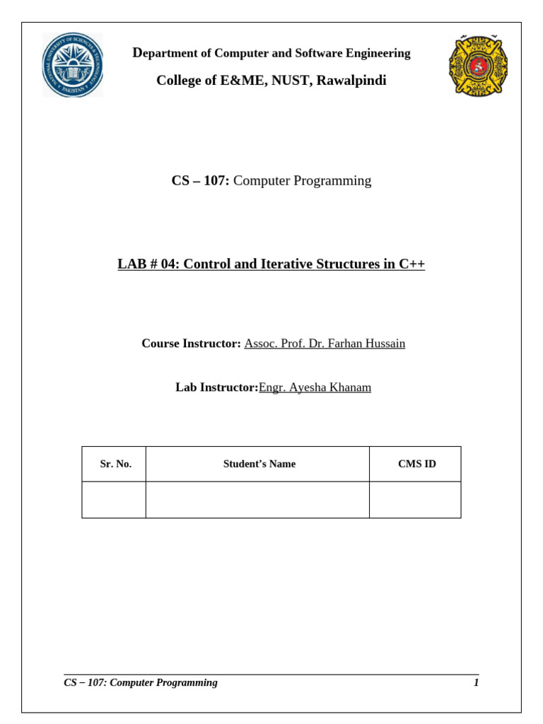 Lab 4 CP (1) | PDF | Control Flow | Computer Programming
