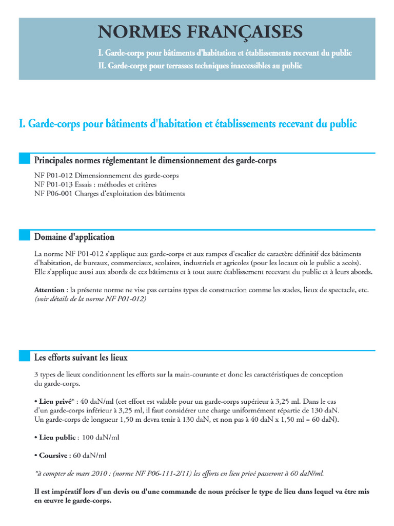 Normes Francaises Garde-Corps | PDF