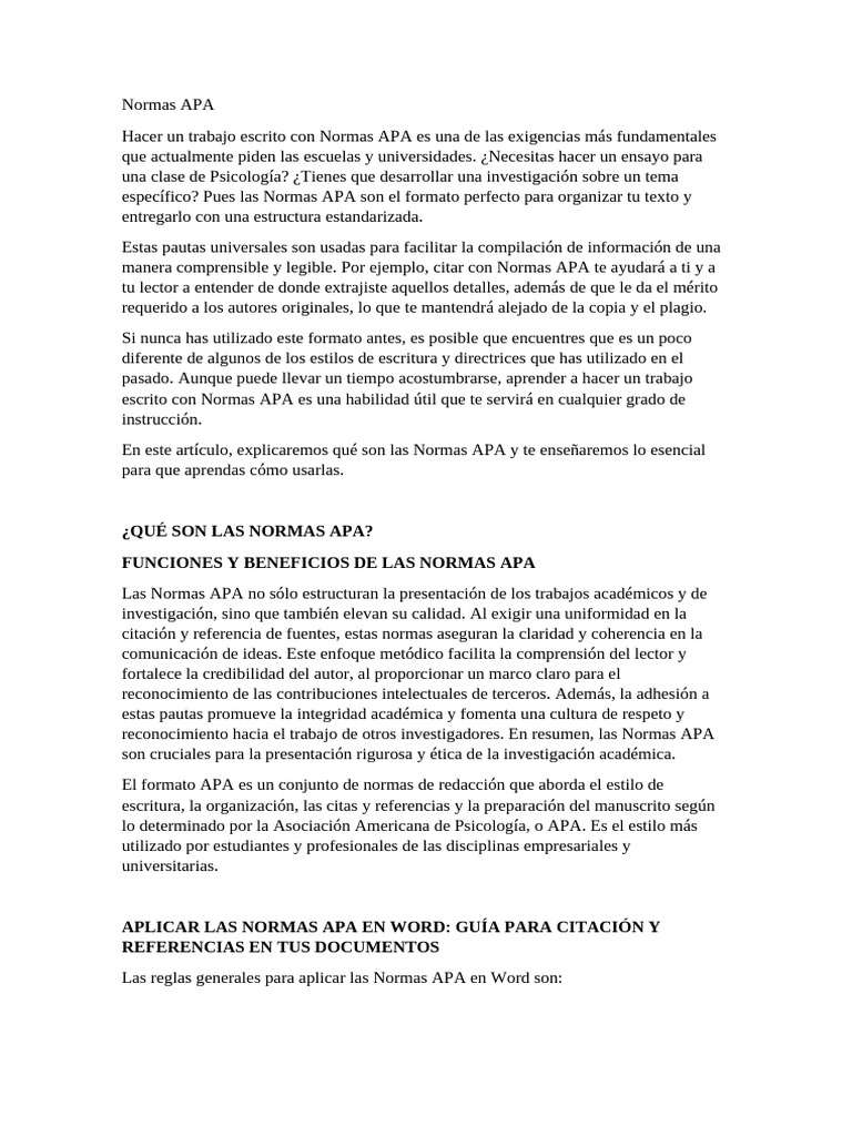 Normas APA | PDF | Estilo apa | Comillas