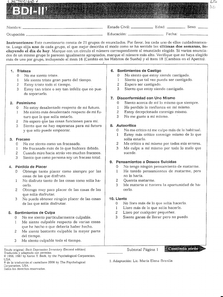 Bdi Ii | PDF