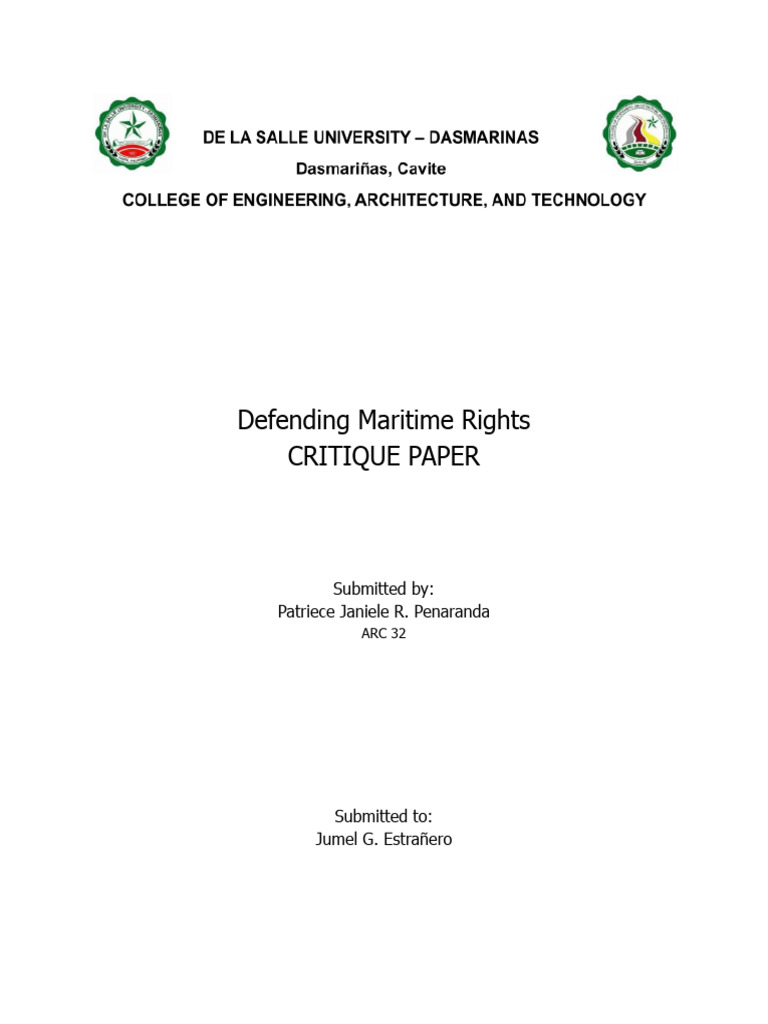 Critique Paper - Penaranda | PDF | Global Politics | International ...
