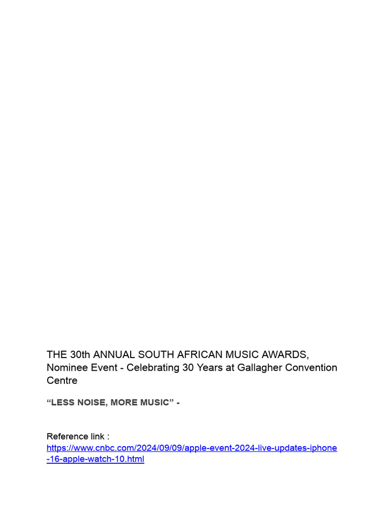 SAMA 30 Nominee Event Highlights | PDF | English Language Music ...