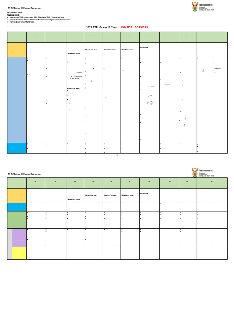 EC GRADE 11 PHYS SCI 2025 National ANNUAL TEACHING PLAN ENG FINAL | PDF ...