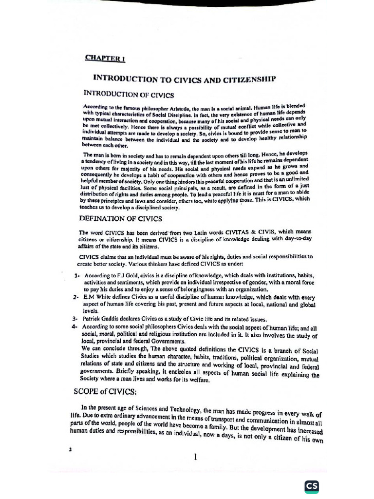 Introduction To Civics | PDF