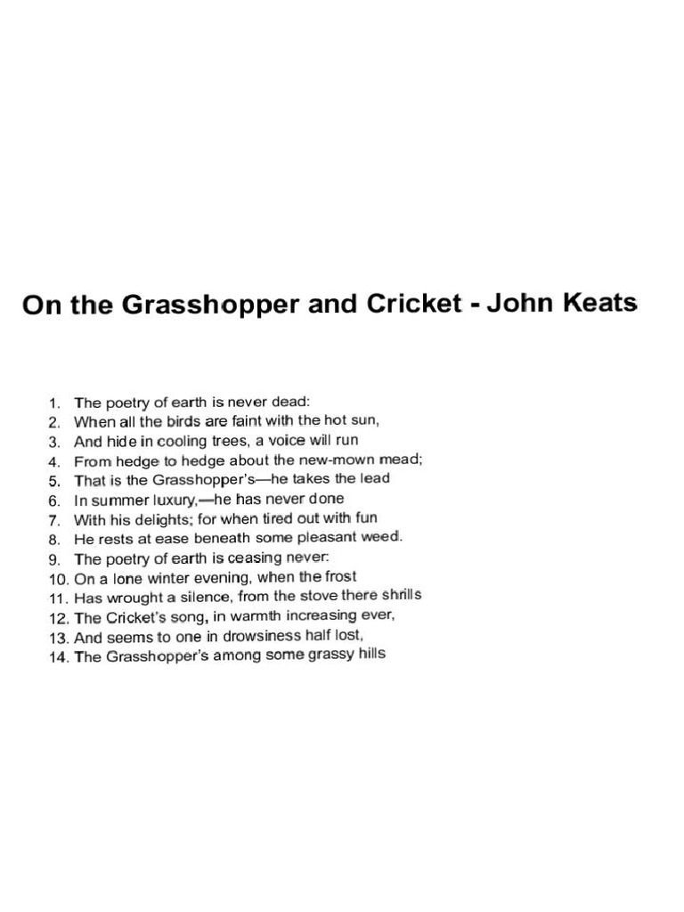 One The Grasshopper and Cricket | PDF