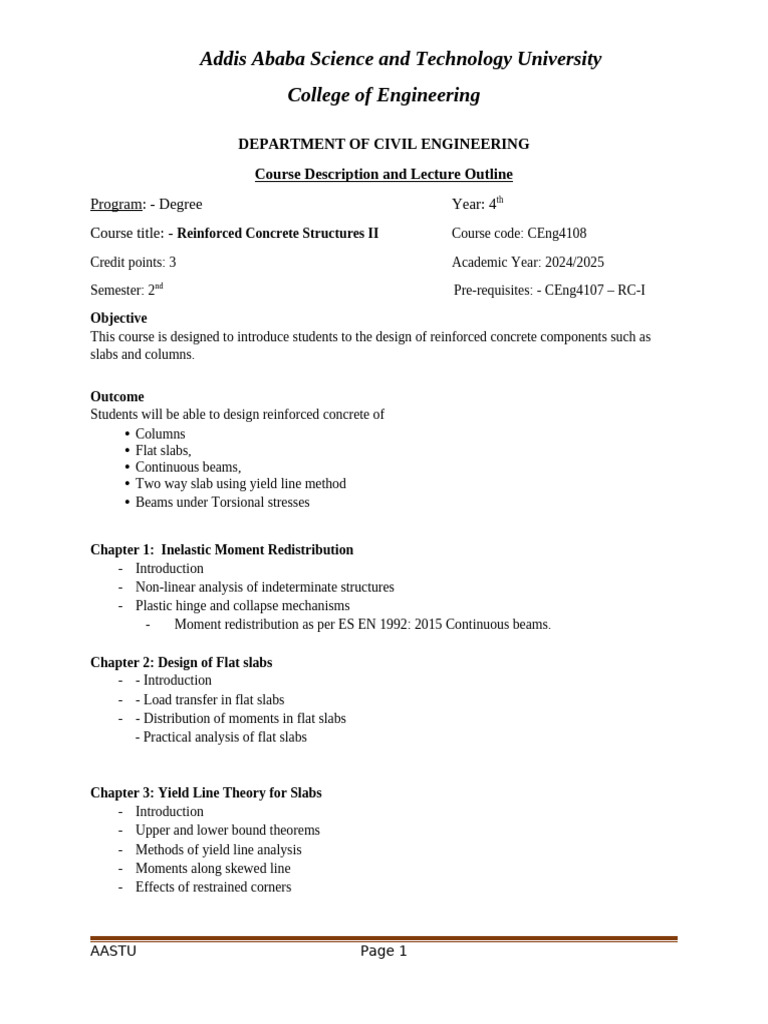 Rc2 Sem Ii 2025 Pdf Beam Structure Reinforced Concrete