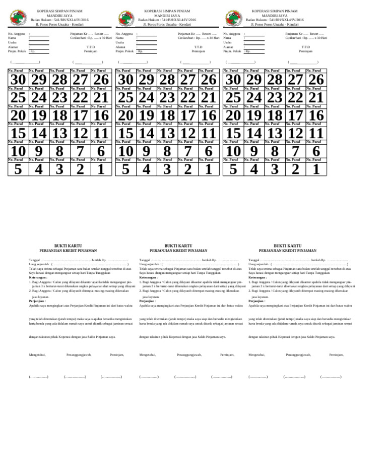 Tabel Angsuran Koperasi | PDF