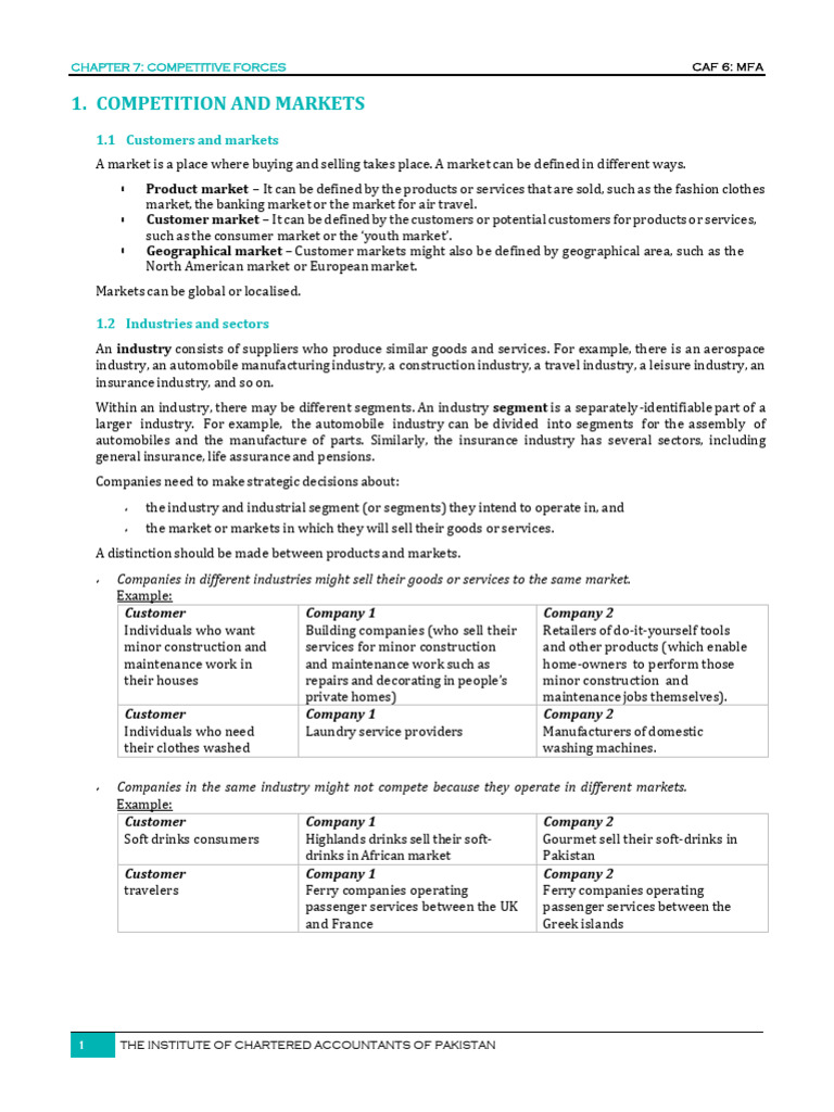 Competitive Forces in Market Analysis | PDF | Profit (Economics ...
