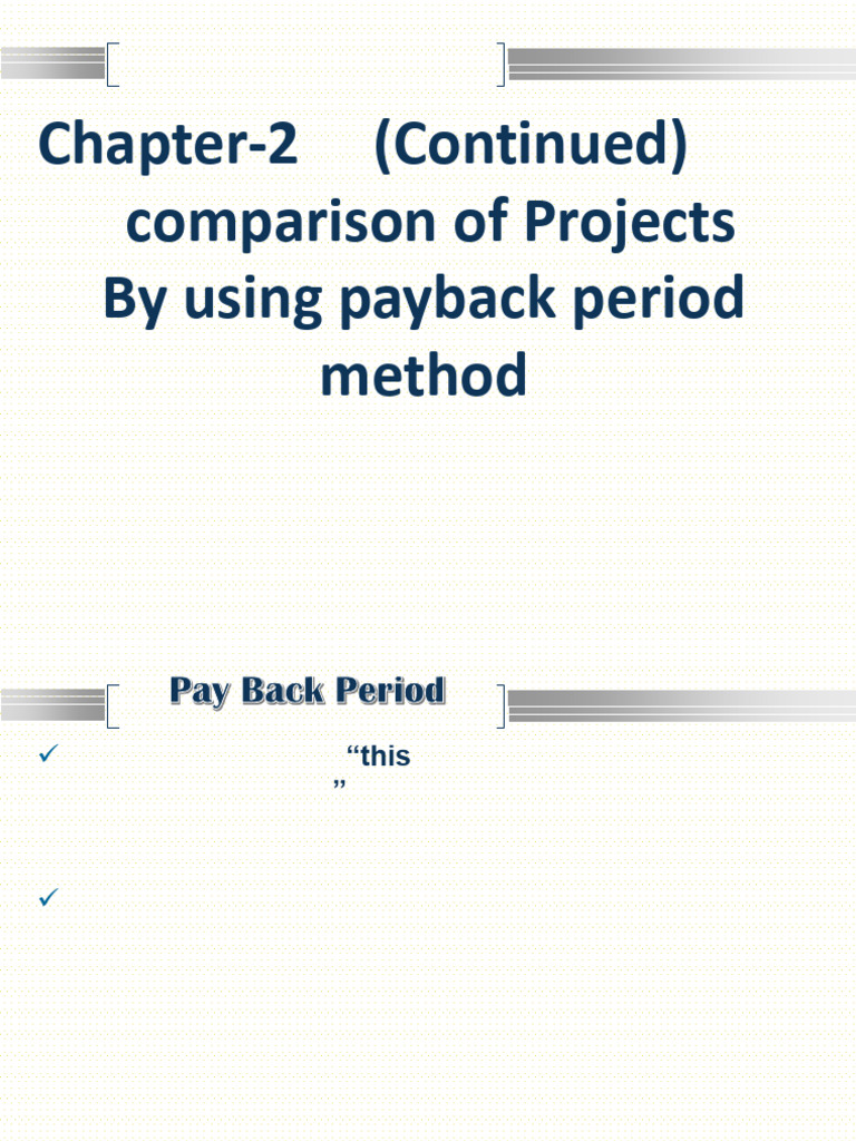 Eng. Economics - Chapter - (Paypack Period) | PDF | Investing | Financial Accounting