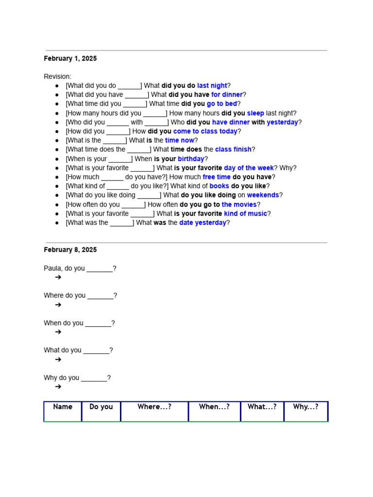 English class | PDF