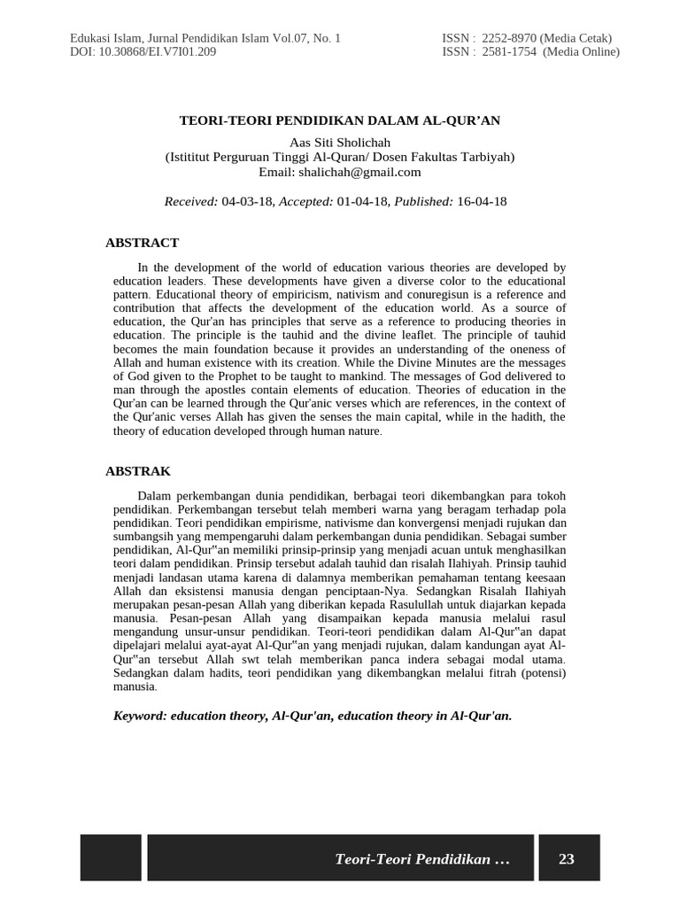 Admin, Teori Pendidikan | PDF