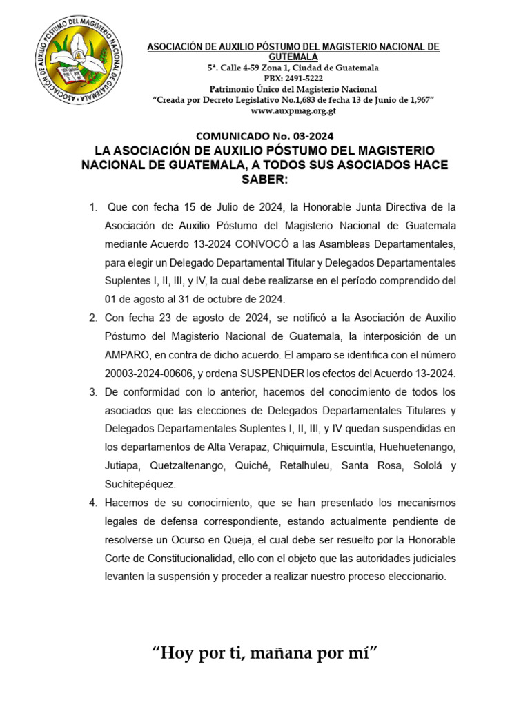 Comunicado No 3 | PDF | Guatemala | Gobierno