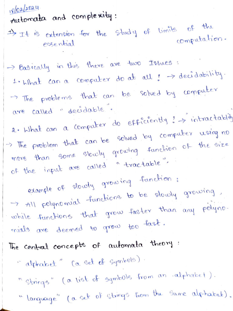 Automata Theory and Computability Concepts | PDF