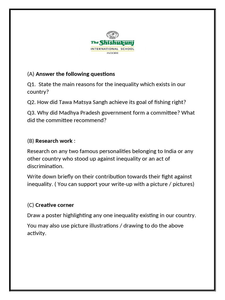 Struggle For Equality (Assignment) | PDF