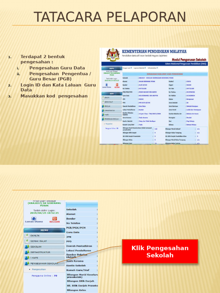 Tatacara Pelaporan Emis GDM Newdeal Guru Data Baharu | PDF