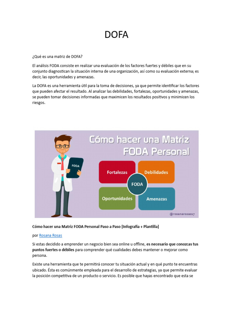 DOFA | PDF | Análisis FODA | Cognición