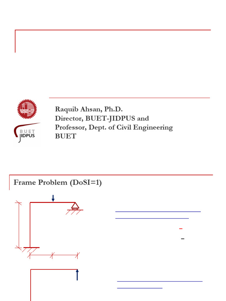 CE-411 Lec 3 Frame Problem | PDF | Solid Mechanics | Structural Engineering