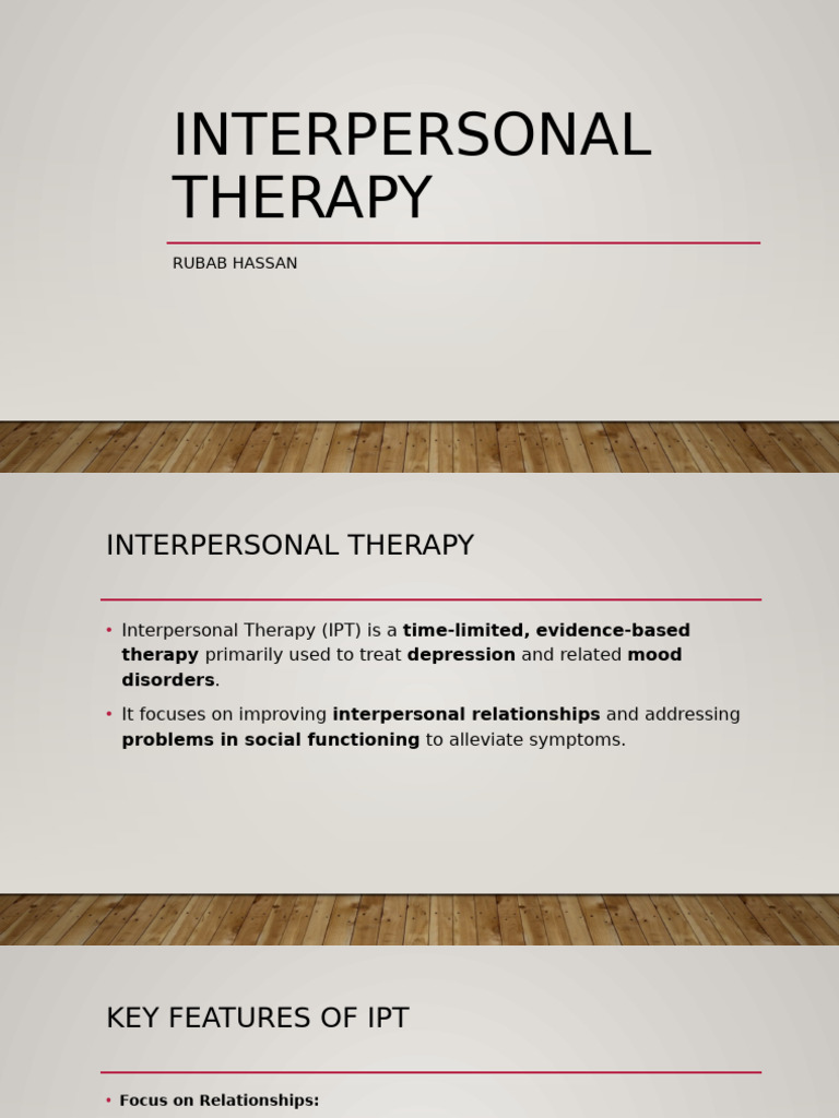 Interpersonal Therapy | PDF | Psychoanalysis | Psychology