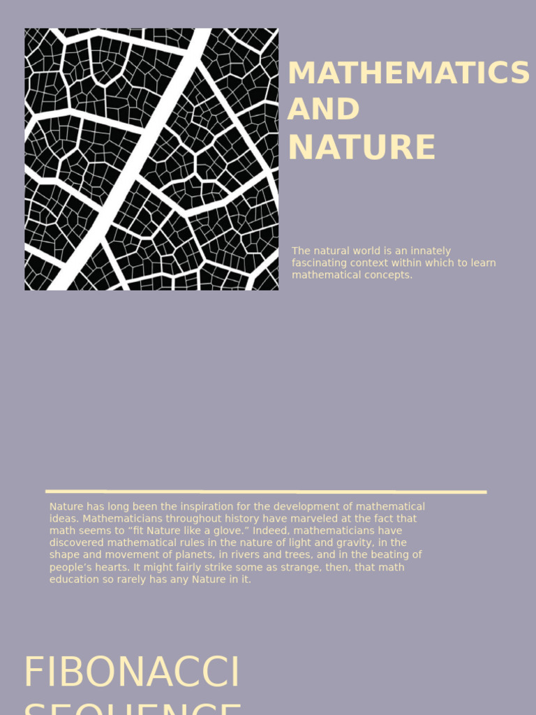 Math's Connection to Nature and Life | PDF