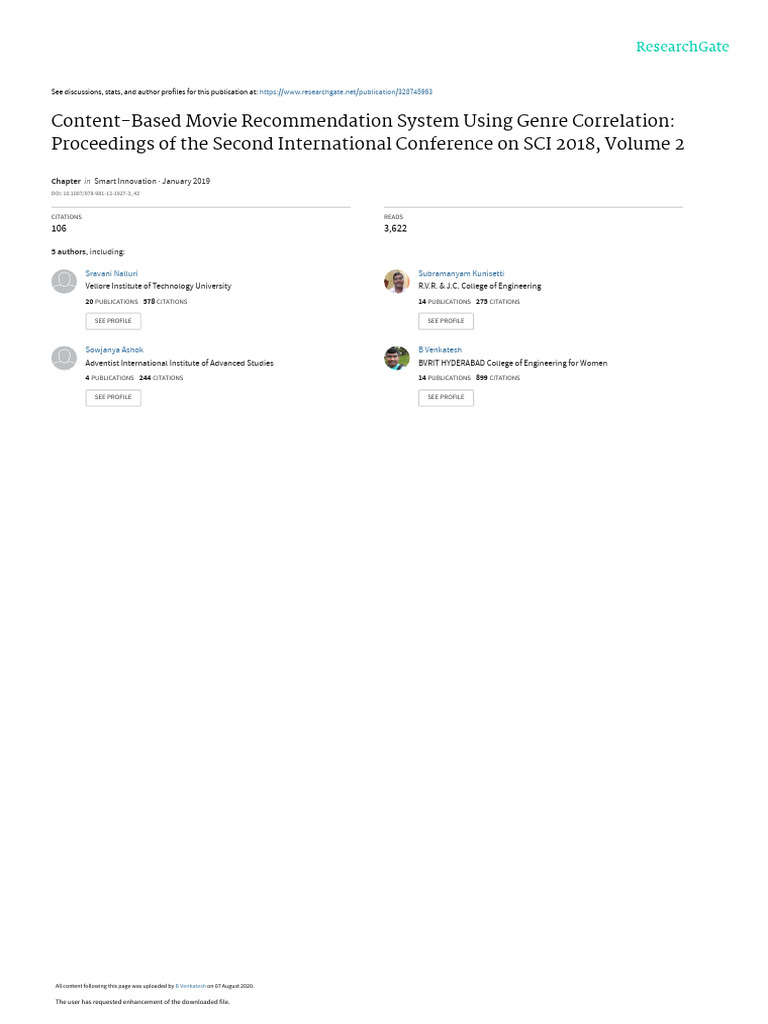 Content-Based Movie Recommendation System Using Genre Correlation ...