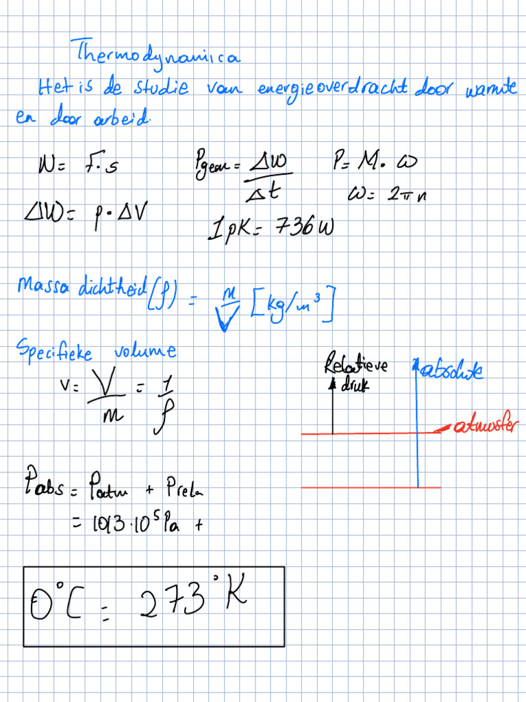 Thermodynamica Notities | PDF | Pressure | Mechanics