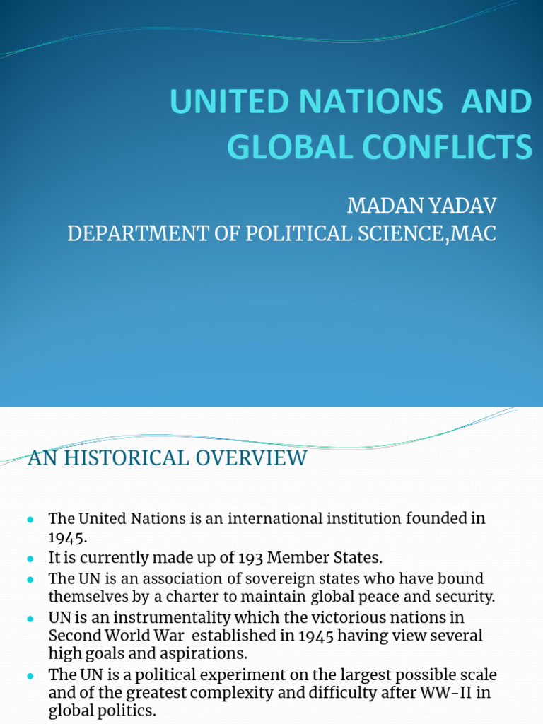 UN's Role in Global Conflict Resolution | PDF | Millennium Development ...