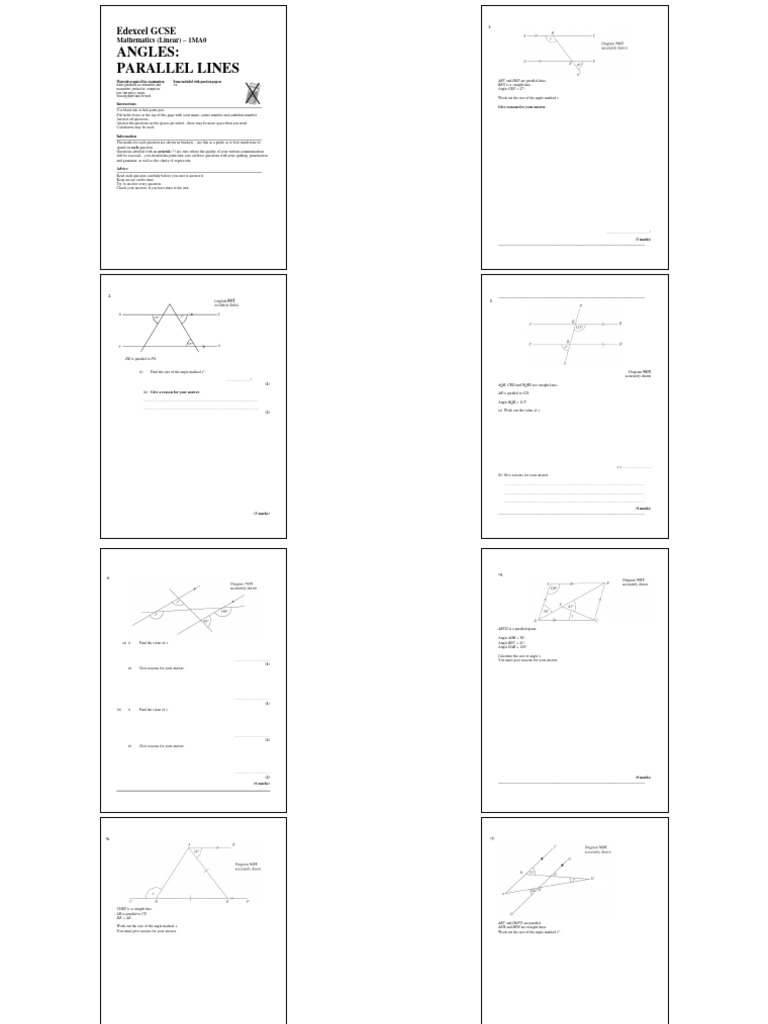 33 - Angles Parallel Lines | PDF
