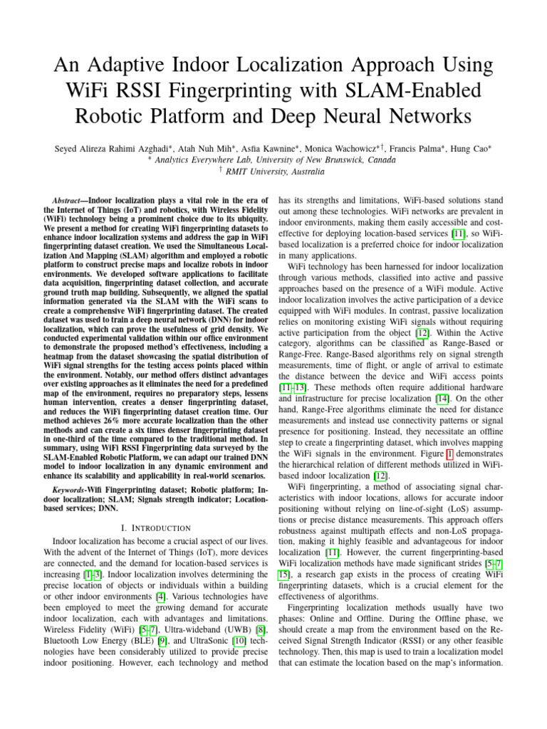 An Adaptive Indoor Localization Approach Using Wifi Rssi Fingerprinting
