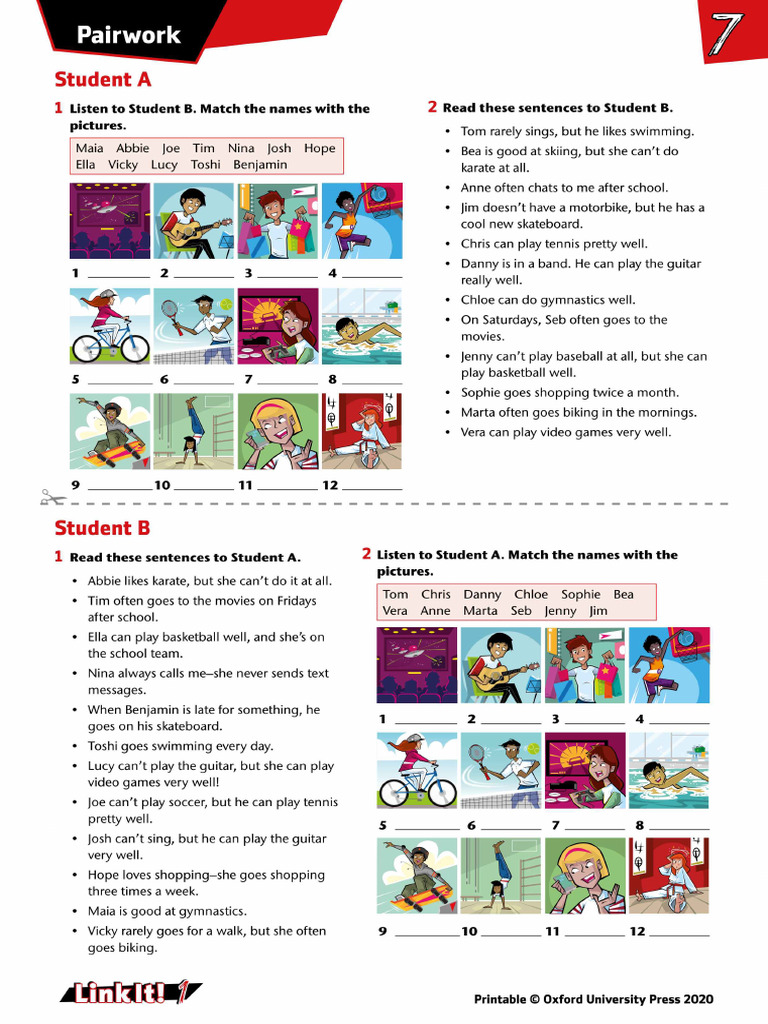 Pairwork 3 - Link It | PDF