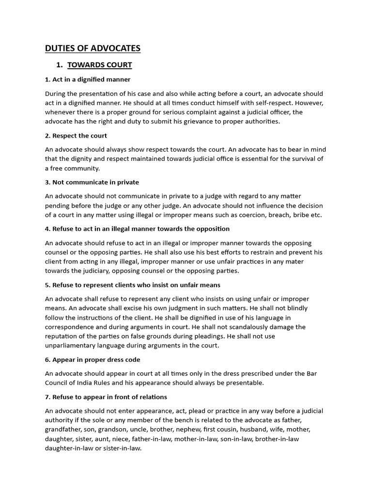 Duties of Advocates 1.4 | PDF | Advocate | Expense