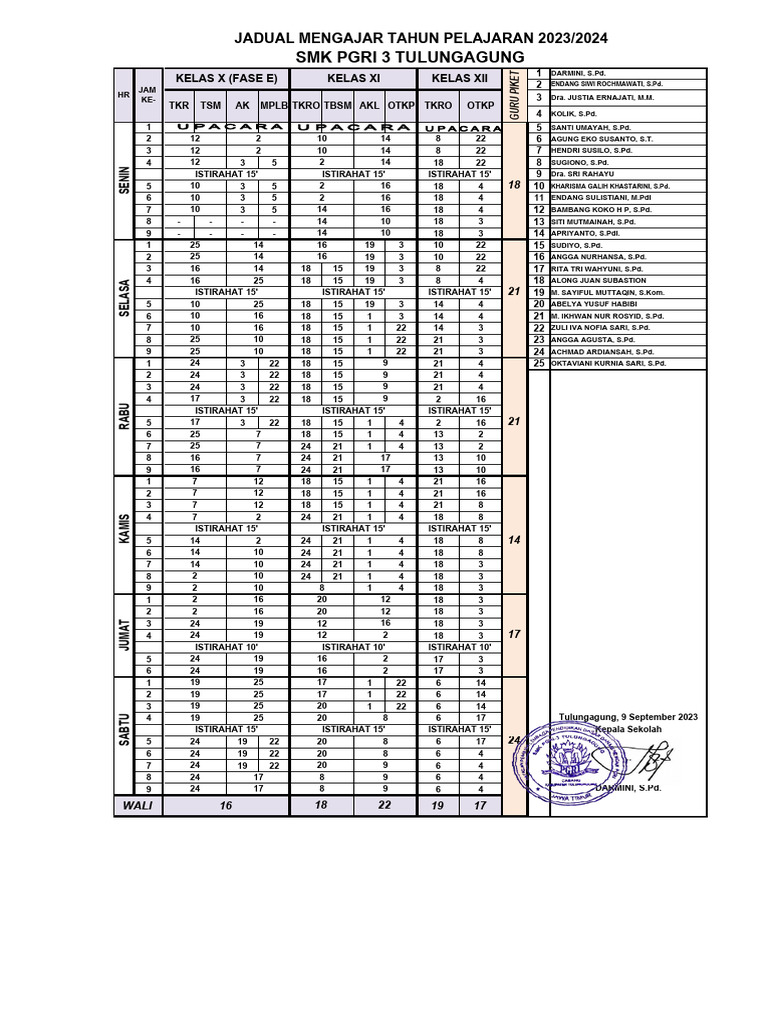 JAM MENGAJAR TP 2023-2024 pdf | PDF