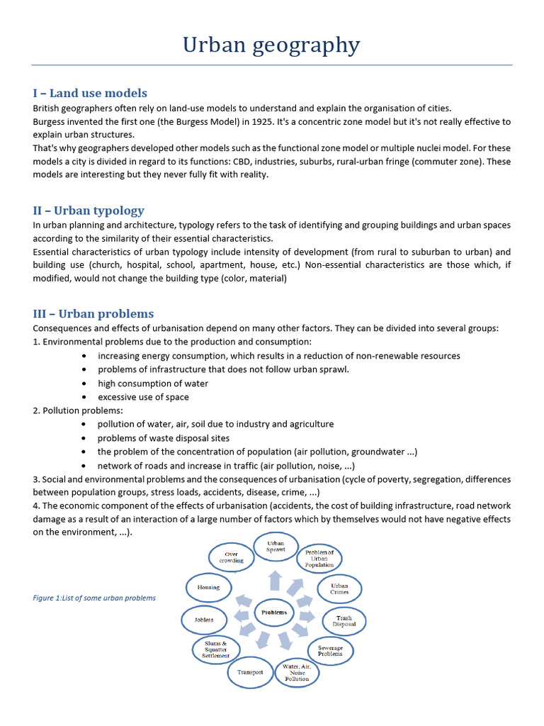 Lesson - Urban Geography - Students 2025 | PDF | Cost Of Living | Smog