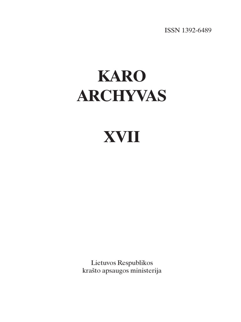 Karo Archyvas XVII | PDF