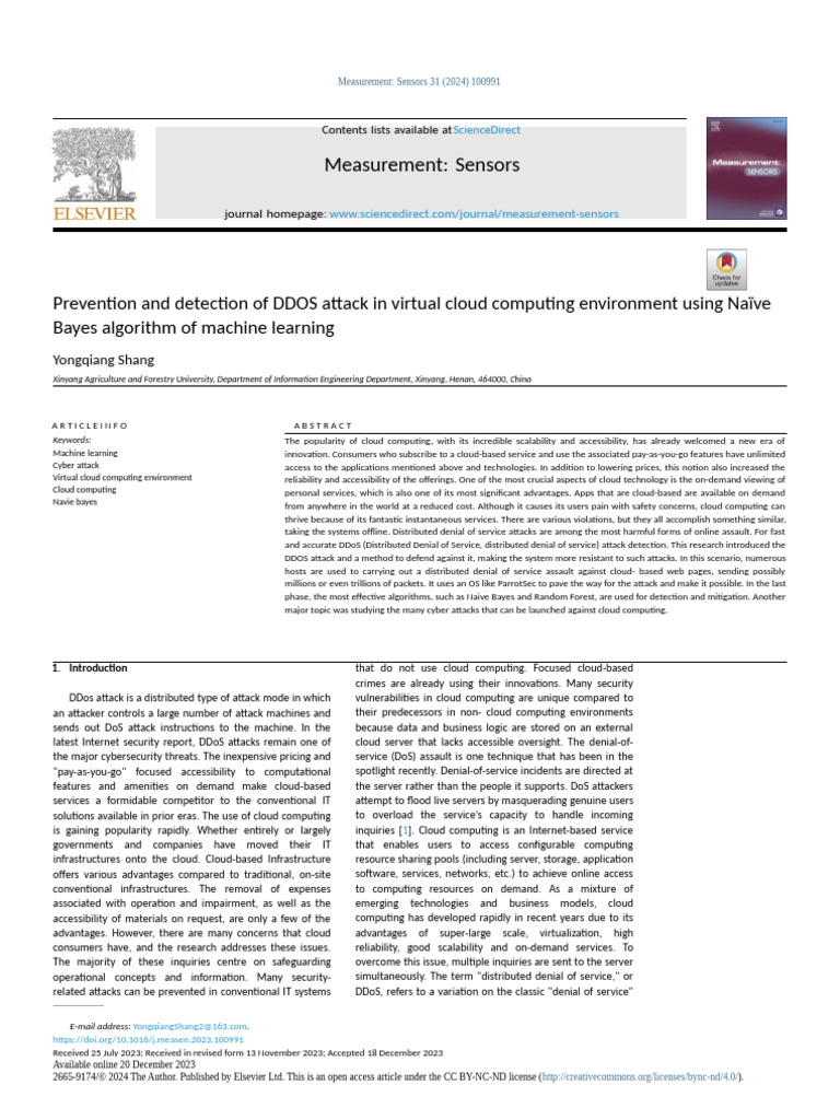 Prevention And Detection Of Ddos Attack In Virtual Cloud Computing