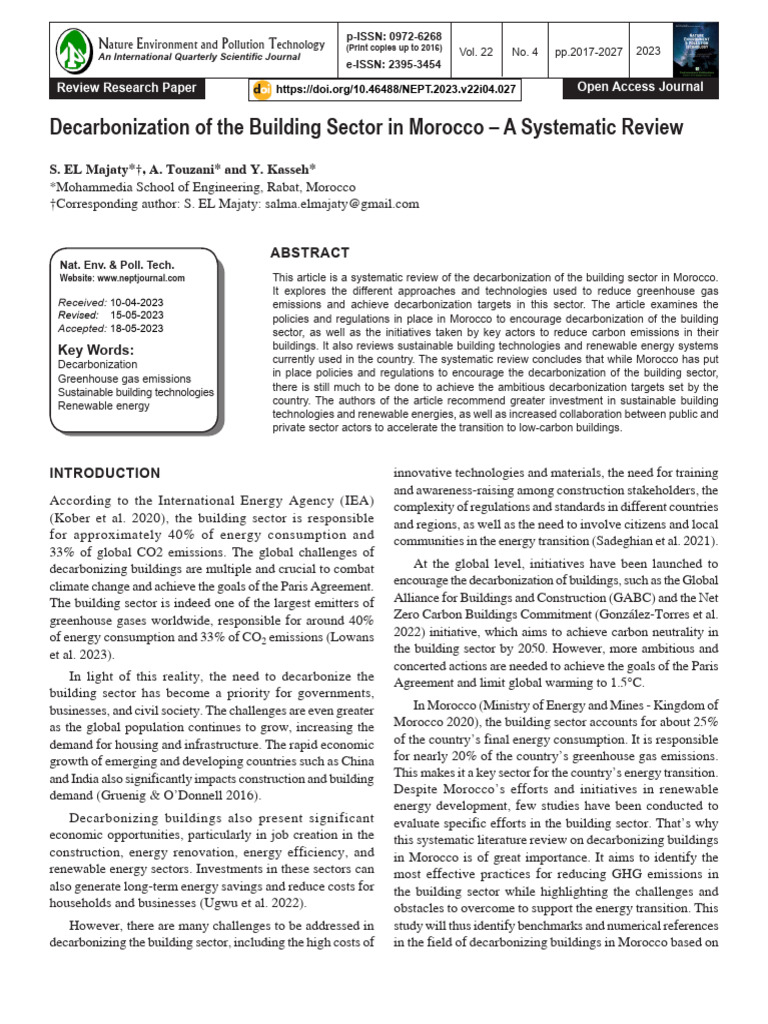 Decarbonization_of_the_Building_Sector_in_Morocco_ | PDF | Climate ...