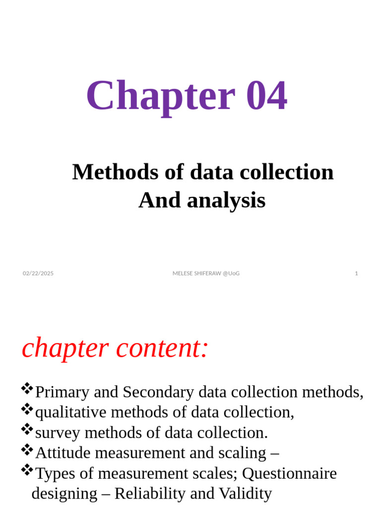 ch 04 | PDF | Data | Methodology