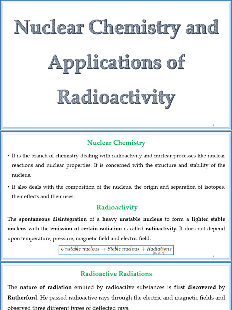 Nuclear-Chemistry-Complete | PDF | Nuclear Physics | Nuclear Weapons