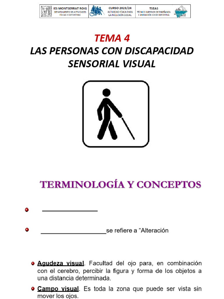 Discapacidad Visual: Clasificación y Orientaciones | PDF | Percepción ...