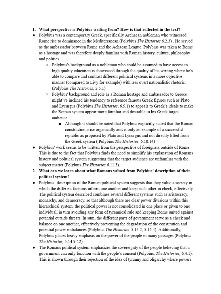 Week 3 Twelve Tables and Polybius | PDF | Roman Empire | Ancient Rome
